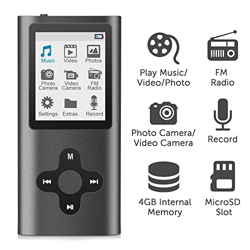 Pro 4GB Video and MP3 Player, FM Tuner, with Camera, Rechargeable Battery, Ultra Compact Design