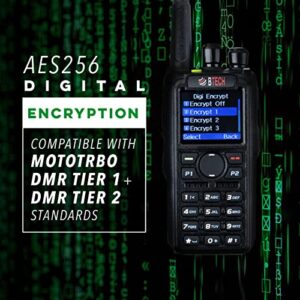 BTECH DMR-6X2 PRO Digital DMR and Analog 7-Watt Dual Band Two-Way Radio (136-174MHz VHF & 400-480MHz UHF). Supports Bluetooth, APRS, GPS, Roaming, AES256 Encryption, Recording, and More