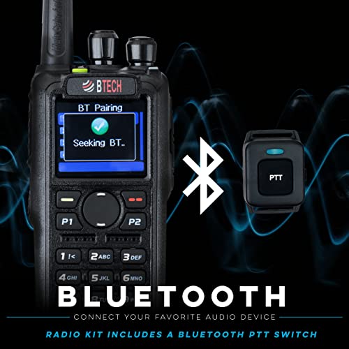 BTECH DMR-6X2 PRO Digital DMR and Analog 7-Watt Dual Band Two-Way Radio (136-174MHz VHF & 400-480MHz UHF). Supports Bluetooth, APRS, GPS, Roaming, AES256 Encryption, Recording, and More