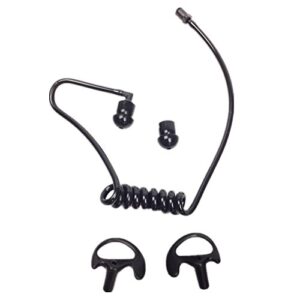 replacement acoustic tube with earbud compatible for motorola kenwood midland two way radio- lsgoodcare replacement coil tube black +2 way radio open ear insert earmold ear bud ear piece medium black