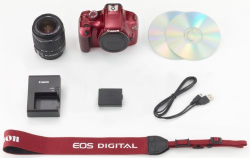 Canon Digital SLR Camera EOS Kiss X50 with EF-S18-55mm IS II Lens Kit (Red) - International Version (No Warranty)