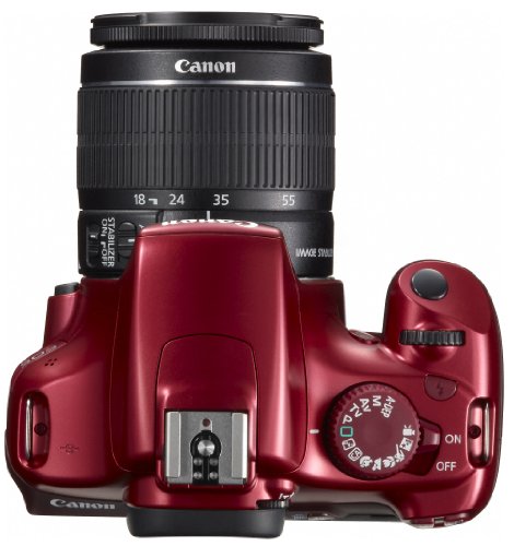 Canon Digital SLR Camera EOS Kiss X50 with EF-S18-55mm IS II Lens Kit (Red) - International Version (No Warranty)