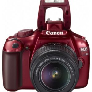 Canon Digital SLR Camera EOS Kiss X50 with EF-S18-55mm IS II Lens Kit (Red) - International Version (No Warranty)