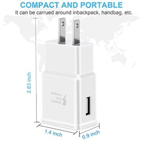 Adaptive Fast Charging Block USB Wall Charger Plug Adapter Compatible with Samsung Galaxy S21/S21+/S21Ultra/S20/Note 20/10/S10 S10e S9 S8 S7 S6 Edge Plus Active, Note 8 9 Quick Charge (2 Pack) (White)