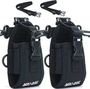 2pack msc-20e walkie talkie holder shoulder strap 3 in 1 two way radio nylon pouch case handsfree compatible with gps pmr446 motorola kenwood midland icom yaesu two way radio transceiver walkie talkie