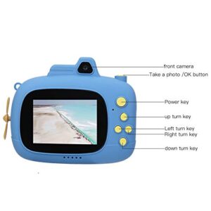 Salaty Kids Camera, Digital Electronic Gift 2.4inch HD Video Camera Front/Rear Dual Shot Mini for Recording Videos(Blue)