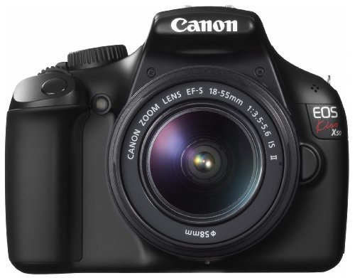 Canon Digital SLR Camera EOS Kiss X50 with EF-S18-55mm IS II Lens Kit (Black) - International Version (No Warranty)