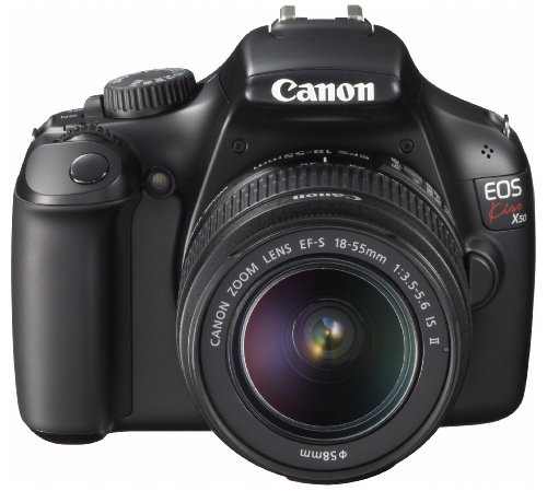 Canon Digital SLR Camera EOS Kiss X50 with EF-S18-55mm IS II Lens Kit (Black) - International Version (No Warranty)