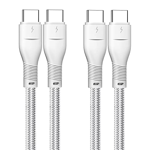 10FT 2Pack USB-C to USB C Cord,Long Charger Cable for Samsung Galaxy S22/S22 Plus/S22 Ultra/S21/S21 FE/S23/S23+/S23 Ultra/A52 5G/A53 5G/S20,Tab S7/S8,Pixel 6 7 Pro/4A 5G/5 5A,60W Fast Charging Charge