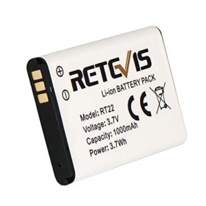 Retevis RT22 RT22S RT15 RT19 Two Way Radio Battery 3.7V 1000mAh Original Li-ion Battery Compatible RT22 RT22S RT15 RT19 WLN KD-C1 Walkie Talkies (1 Pack)