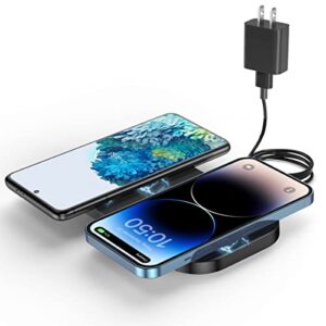 wireless charger – wireless charging pad, 10w max charging pad for apple iphone 14 plus/14 pro/13 pro max/pro/mini/12/11, airpods 3/2/pro, wireless phone charger for samsung s22/s21, dual charging pad