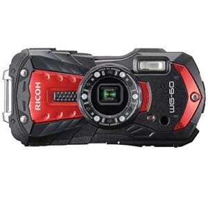 ricoh waterproof digital camera wg-60 red 14m withstand shock 1.6m cold -10 ? rd 03831