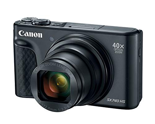 Canon PowerShot SX740 Digital Camera w/40x Optical Zoom & 3 Inch Tilt LCD - 4K VIdeo, Wi-Fi, NFC, Bluetooth Enabled (Black) (Renewed)