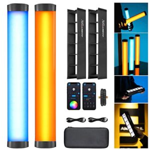 ambitful a2 full-color rgb tube light, cri 95 tlci 97 accurate color,2500k-8500k adjustable,rgb cct hsi mode, 29 fx light effect,app control support, brightness adjustable, magnet design (a2-k2 kit)