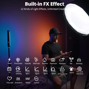 AMBITFUL A2 Full-Color RGB Tube Light, CRI 95 TLCI 97 Accurate Color,2500k-8500K Adjustable,RGB CCT HSI Mode, 29 Fx Light Effect,APP Control Support, Brightness Adjustable, Magnet Design (A2-K2 Kit)