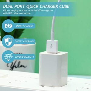 12 Pieces USB Wall Plugs USB Charger Blocks Charging Blocks for Wall Outlet 2.1a Dual Port USB Wall Plug Fast Charging for Most Smartphones and Tablets (White)