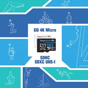 TEAMGROUP GO Card 256GB x 3 PACK Micro SDXC UHS-I U3 V30 4K for GoPro & Drone & Action Cameras High Speed Flash Memory Card with Adapter for Outdoor Sports, 4K Shooting, Nintendo-Switch TGUSDX256GU362