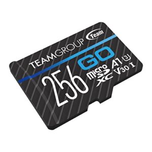 TEAMGROUP GO Card 256GB x 3 PACK Micro SDXC UHS-I U3 V30 4K for GoPro & Drone & Action Cameras High Speed Flash Memory Card with Adapter for Outdoor Sports, 4K Shooting, Nintendo-Switch TGUSDX256GU362