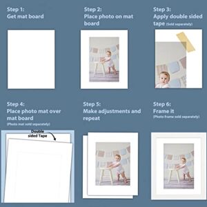 Golden State Art, Uncut 11x14 White Mats Matboards, Acid Free, for Photos, Frames, DIY Projects (10 Pack, 11x14 Inches)