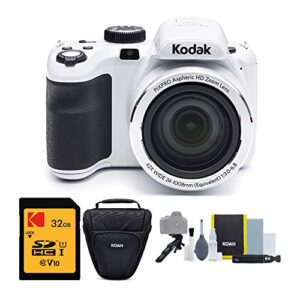 kodak pixpro astro zoom az421 16mp digital camera (white) bundle with 32gb sd card and dslr camera accessory (3 items)