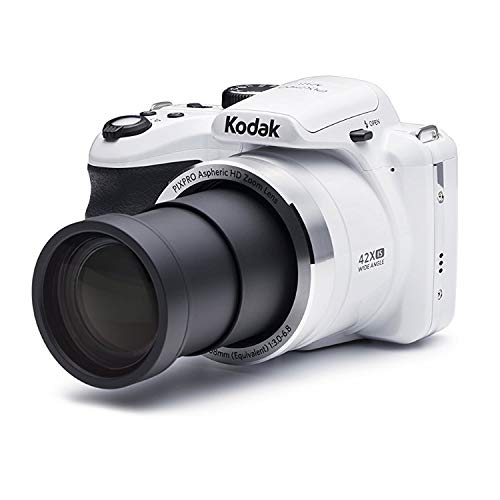 Kodak PIXPRO Astro Zoom AZ421 16MP Digital Camera (White) Bundle with 32GB SD Card and DSLR Camera Accessory (3 Items)