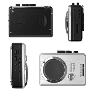 Portable Walkman Cassette Recorder with AM FM Stereo Radio and Voice Recorder,Compat Personal Walkman Cassette Tape Player/Recorder with Built in Speaker and Earphones,Microphone