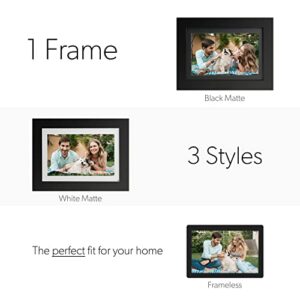 Brookstone PhotoShare 8” Smart Digital Picture Frame, Send Pics from Phone to Frames, WiFi, 8 GB, Holds 5,000+ Pics, HD Touchscreen, Premium Black Wood, Easy Setup, No Fees