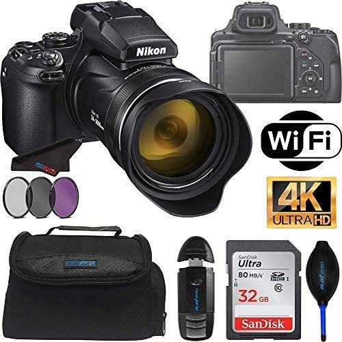 COOLPIX P1000 Digital Camera with 125X Optical Zoom + Pixibytes Pro 6 Pcs Bundle: