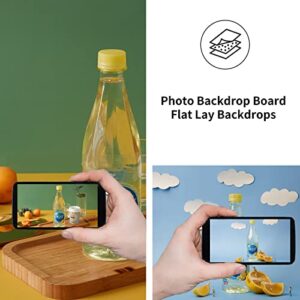 Food Photography Backdrops Board 3PCS Photo Backdrop Board, Double Side Flat Lay Photography Backdrops, 24x24 inch Waterproof Background Decorations with 3 Bracket for Photography