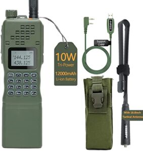 baofeng ar-152 10w ham radio tactical powerful dual band radio handheld long range two way radio with tactical antenna,12000mah battery and programming cable full set