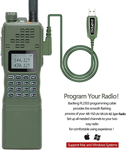 Baofeng AR-152 10W Ham Radio Tactical Powerful Dual Band Radio Handheld Long Range Two Way Radio with Tactical Antenna,12000mAh Battery and Programming Cable Full Set