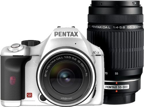 PENTAX digital SLR camera k-x double zoom Kit white