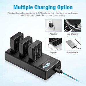 Powerextra 3 Pack LP-E12 Battery and USB Charger Smart LCD Display Compatible with Canon LP-E12 Battery and Canon PowerShot SX70 HS Rebel SL1 M M2 M10 M50 M100 Rebel SL1 Digital Cameras