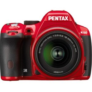 Pentax K-50 16MP Digital SLR Camera Kit with DA L 18-55mm WR f3.5-5.6 and 50-200mm WR Lenses (Red)