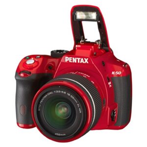 Pentax K-50 16MP Digital SLR Camera Kit with DA L 18-55mm WR f3.5-5.6 and 50-200mm WR Lenses (Red)