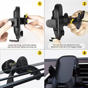 BANBOTU Car Phone Holder Mount - Socket Grips Pop Cradles Friendly, Hands-Free 360° Rotatable & Anti-Shake Air Vent Mount, Universal Car Phone Holder Compatible with Thick Case & All Mobiles