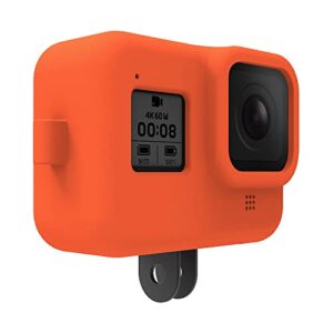 for gopro 8 camera silicone protective case gopro 8 silicone case camera accessories protective case for panoramic accessories lens (gopro 8, orange) gp483