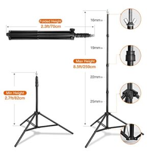 Yesker 8.5X10ft Background Stand Backdrop Support System Kit Photo Video Studio Adjustable Backdrop Stand for Photoshoot Photography Parties Wedding with Carrying Bag