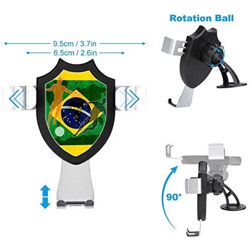 Brazil Football Phone Mount for Car Universal Cell Phone Holder Dashboard Windshield Vent Mount Suitable for Smartphones