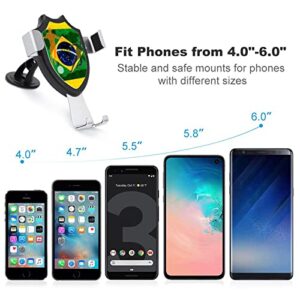 Brazil Football Phone Mount for Car Universal Cell Phone Holder Dashboard Windshield Vent Mount Suitable for Smartphones