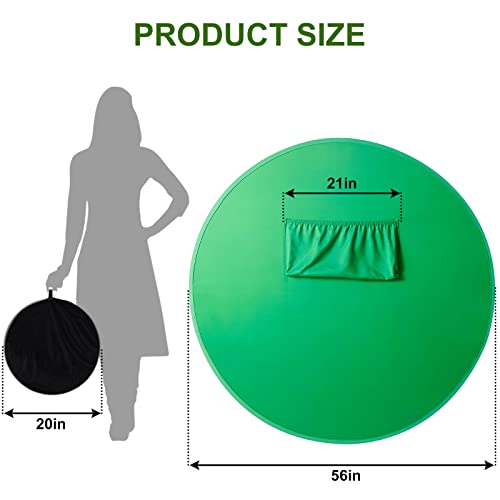 （56"） Portable Green Scree Chair Background, Collapsible Webcam Background, Chroma Key Green for Video Chats,Video Conference,Game,Zoom,Video Backdrop.