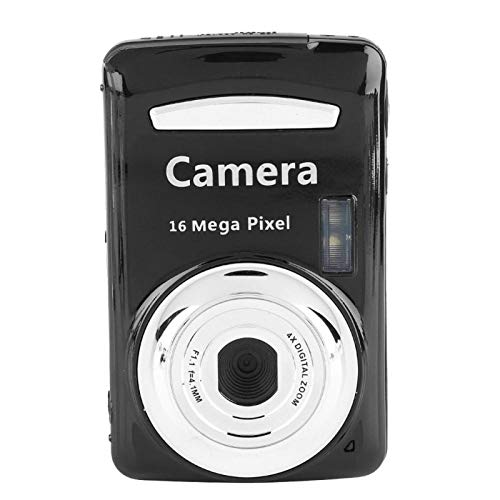 Mini Video Camera, 2.4 inch LCD Screen, Digital Camera with Superior Sensor, Portable 1600 W Full HD Compact Camera, 4X Digital Zoom, Fill Light(Black)