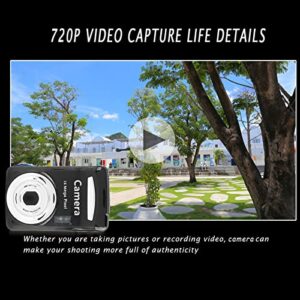 Mini Video Camera, 2.4 inch LCD Screen, Digital Camera with Superior Sensor, Portable 1600 W Full HD Compact Camera, 4X Digital Zoom, Fill Light(Black)