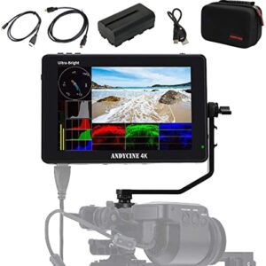 ANDYCINE C7 Field Camera Monitor 7” 2200nits 1920x1200 Touch Screen + Battery&Charge Cable+Mini&Micro HDMI Cords+Carry Case Camera Monitor Compatible for Sony,Canon,Fujifilm,Panasonic,BMPCC Cameras