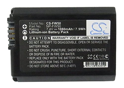 LEBEE Compatible with Battery Sony NP-FW50 ILCE-7S, Mirrorless Alpha A3000, Mirrorless Alpha A5000, Mirrorless Alpha A6000, NEX-3, NEX-3A, NEX-3C, NEX-3D 1080mAh