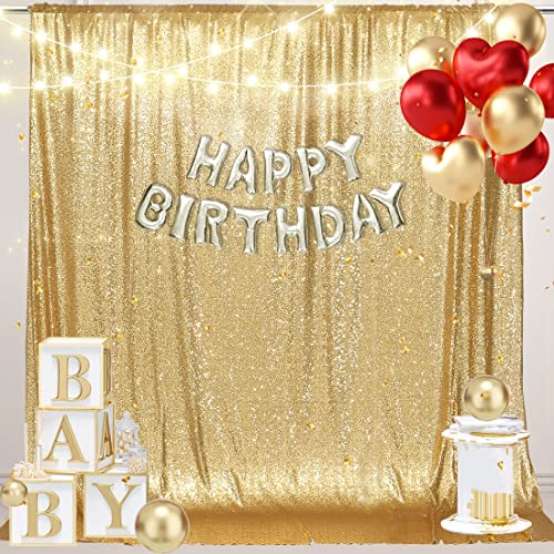 Sparkly Gold PartyDelight Sequin Backdrop, Photography, Christmas Backdrop, 10Ft x 10Ft