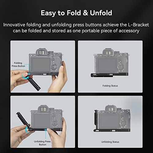 SmallRig Foldable L-Bracket for Sony Alpha 7R V/Alpha 7 IV/Alpha 7S III, Foldable Side Plate for Arca-Swiss, Supporting Quick Switch Between Horizontal and Vertical Shooting - 3984