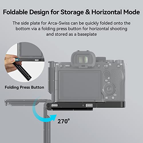 SmallRig Foldable L-Bracket for Sony Alpha 7R V/Alpha 7 IV/Alpha 7S III, Foldable Side Plate for Arca-Swiss, Supporting Quick Switch Between Horizontal and Vertical Shooting - 3984