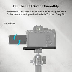 SmallRig Foldable L-Bracket for Sony Alpha 7R V/Alpha 7 IV/Alpha 7S III, Foldable Side Plate for Arca-Swiss, Supporting Quick Switch Between Horizontal and Vertical Shooting - 3984