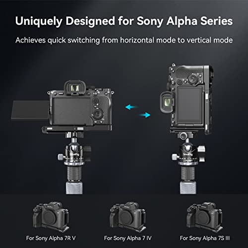 SmallRig Foldable L-Bracket for Sony Alpha 7R V/Alpha 7 IV/Alpha 7S III, Foldable Side Plate for Arca-Swiss, Supporting Quick Switch Between Horizontal and Vertical Shooting - 3984